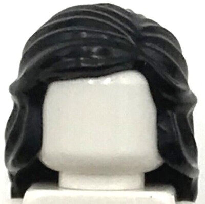 Lego New Black Minifigure Hair Female Mid-Length with Braid Around ...