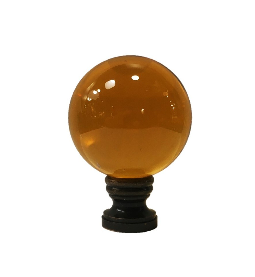 Lamp Finial-LARGE GLASS ORB in 10 Colors-Brass Base, 3 Finishes AB,CH ...