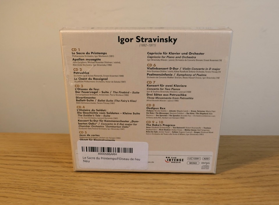 Igor Stravinsky 10 CD Box *NEW & SEALED* Bernstein Ansermet Karajan etc ...