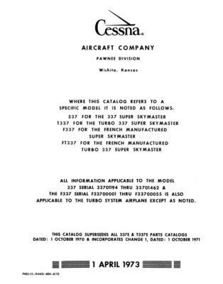 CESSNA IPC SUPER SKYMASTER SERIES 1970 THRU 1972 P492-12. DIGITAL BOOK PDF | eBay