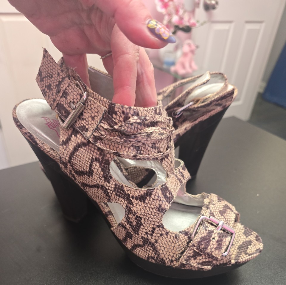 Torrid Open Toe Women's Size 12 Snake Skin Looking High Heels Never ...
