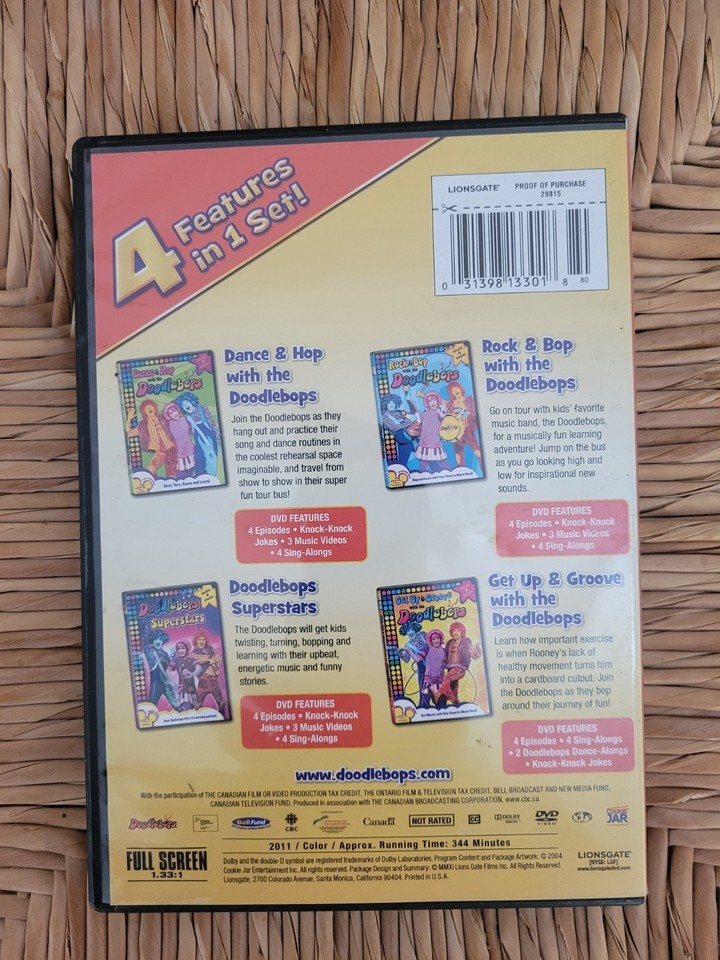 Doodlebops 4 Feature Set DVD Dance Rock Bop Superstars Get Up & Groove ...