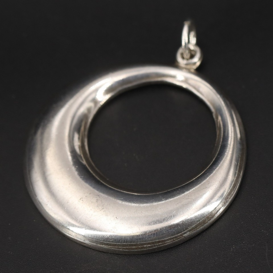 VTG Sterling Silver MEXICO TAXCO Modern Circle Open-Work Necklace ...