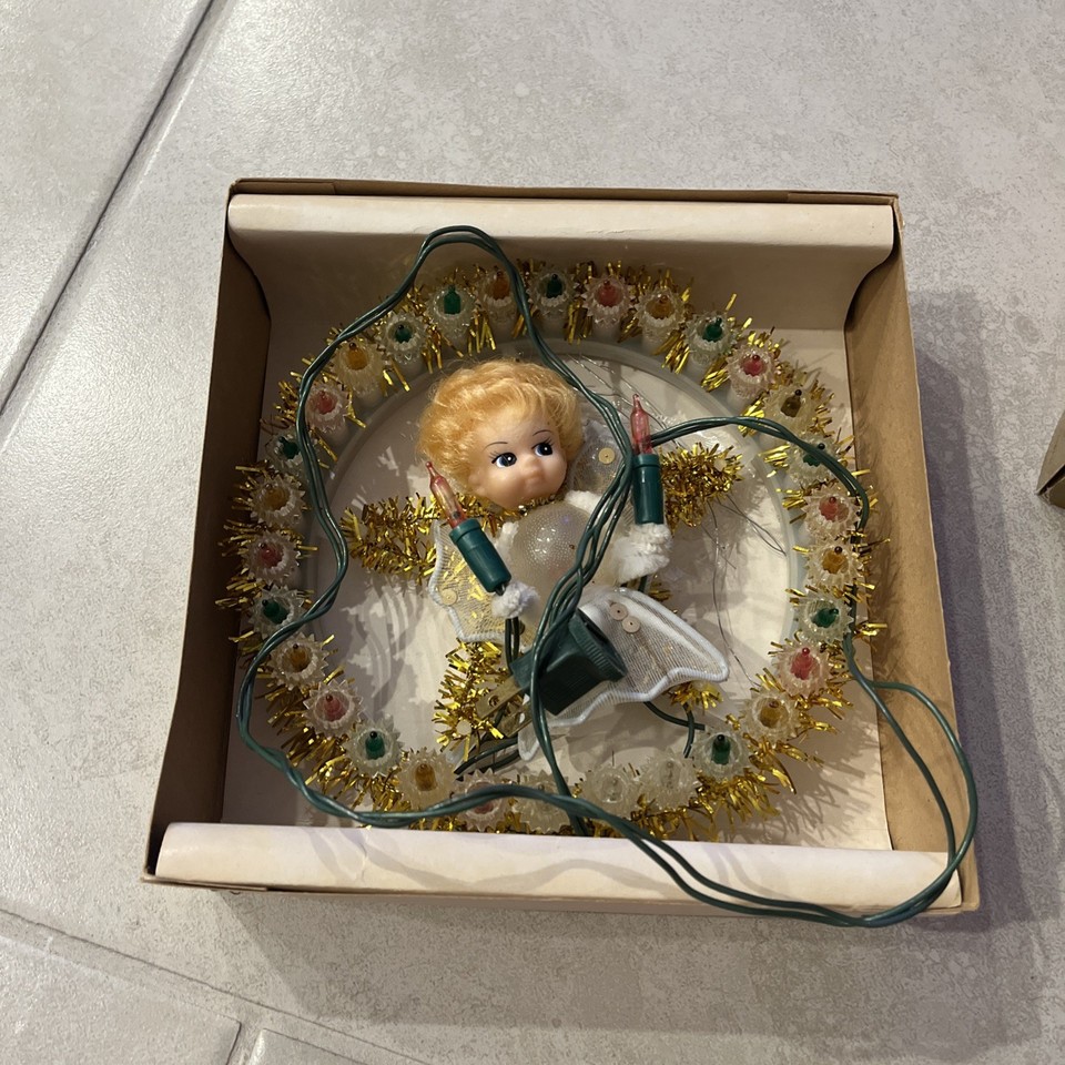 Vintage 1950s Cristmas Angel Tree Topper Flashing Lights Works In Box ...