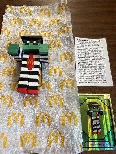 Minecraft McDonald’s LTM Adult Happy Meal Zombie HamBurglar WITH UNUSED ...