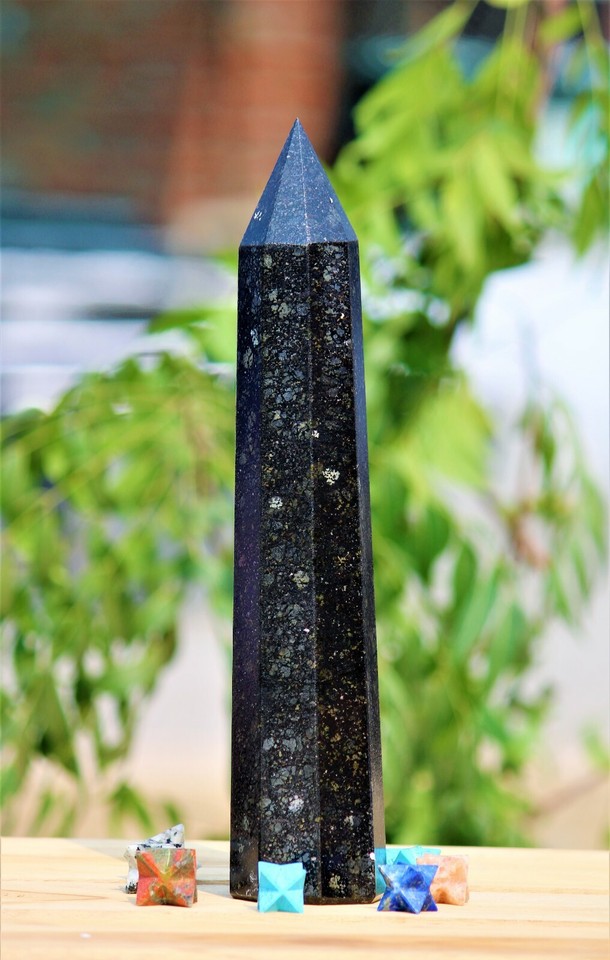 Large 12" Black Nuummite ( Coppernite ) Stone Healing Metaphysical ...