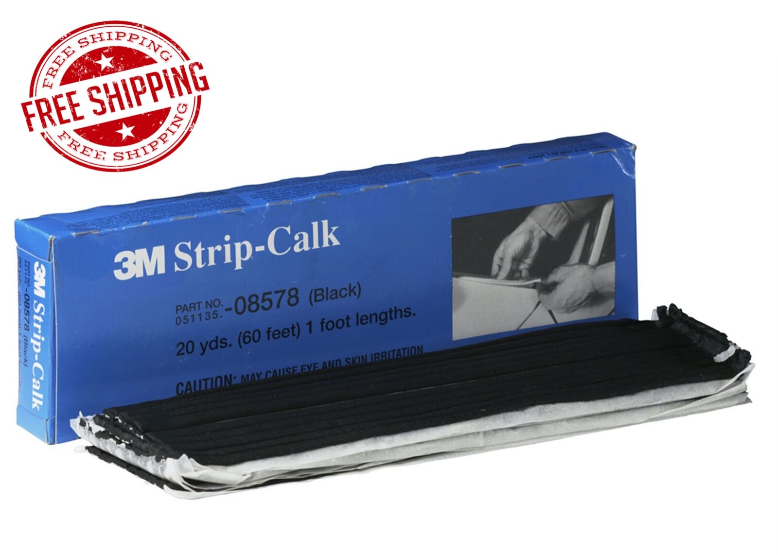 3M Strip Calk, Black, 60 - 1 ft. Strips per Box FREE SHIPPING MMM 8578 ...