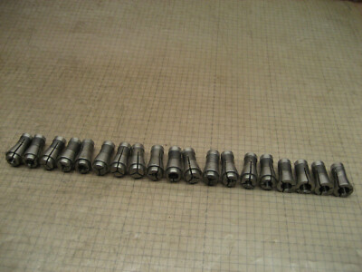 Lot Of 19 Vintage Small 15/32" 12mm Collets Lathe Mill Watchmaker ...