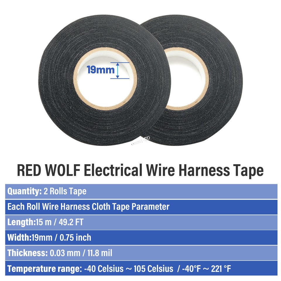 4 Rolls Wire Loom Harness Insulation Tape Cloth Wrap Protection Heat ...
