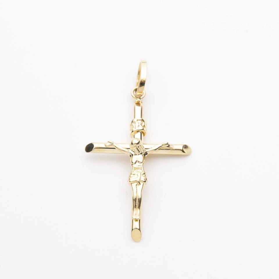 1 3/8" Jesus Crucifix Cross INRI Pendant Real 10K Yellow Gold | eBay
