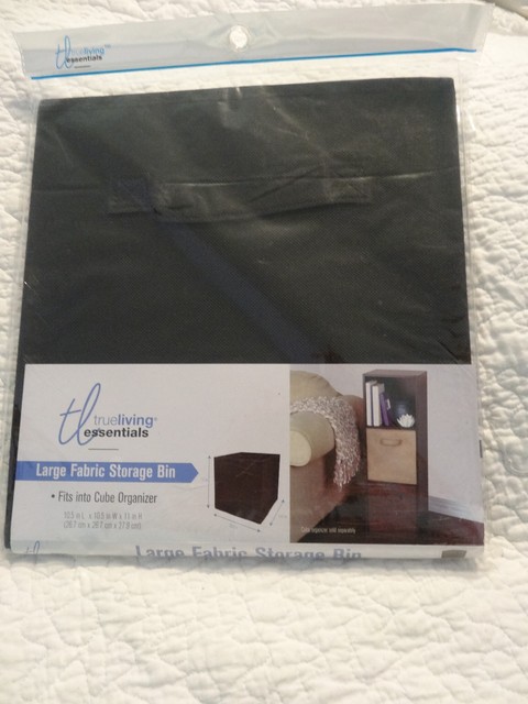 True Living Essentials Fabric Storage Bin W/handles Black for sale ...