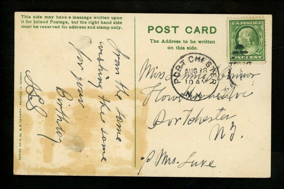 Music Scores postcard Happy Returns greetings flowers Vintage | eBay