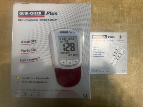 Home Hemoglobin Analysis Tester Meter Quik Check Plus System Home 50 ...