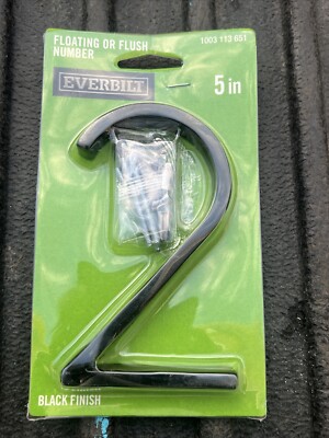Everbilt Floating Or FLush House Number 2 Black 5" 1003113651 | eBay