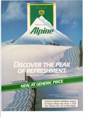 Vintage print ad Tobacco Cigarettes Alpine Menthol Discover the Peak ...