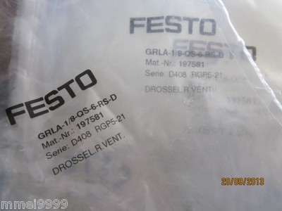 1 PCS NEW FESTO Gas Fitting GRLA-1/8-QS-6-RS-D 197581 | eBay