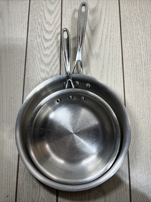 Lot Of 2 Calphalon 8" & 10" Stainless Steel Skillets Frying Pans 1388 ...