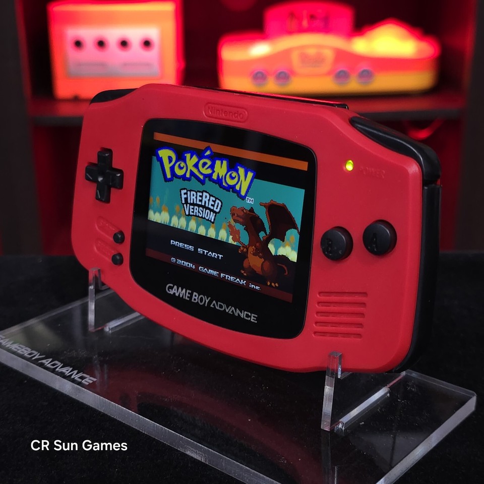 Red Game Boy Advance GBA Console with iPS V5 Backlight Backlit LCD ...