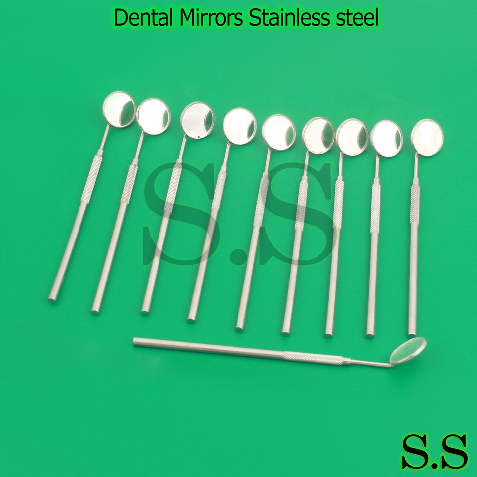 50 Front Surface Dental Mirrors #5 COMPLETE WITH HANDLE Surgical ...