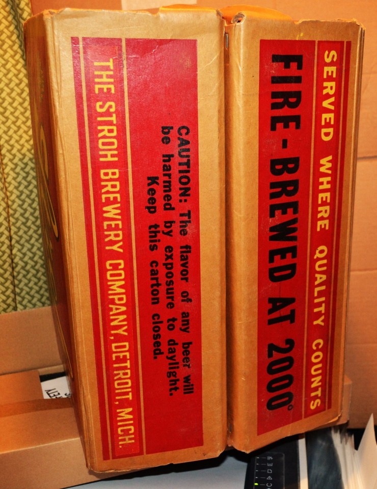 VTG 1963 Stroh's Beer Cardboard Case Fire Brewed 2000 Degrees Near Mint ...