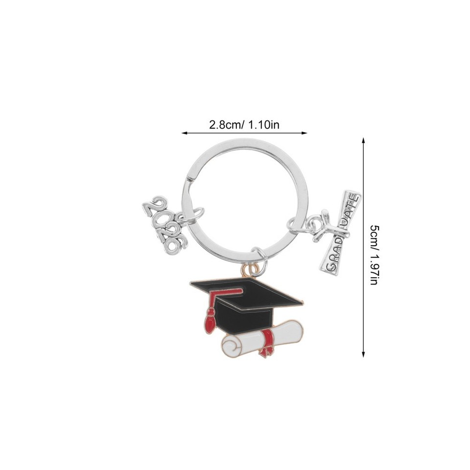 5pcs Graduation Keychain: Graduation Cap Pendant Keychain With Book ...
