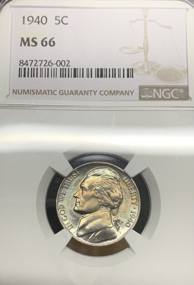 1940 NGC MS66 Jefferson Nickel 5c - Lustrous Toned | eBay