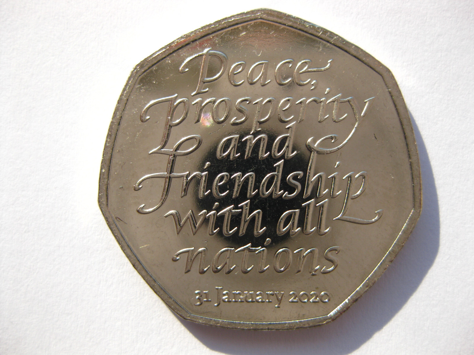 Rare Brexit 50p Coin Peace Prosperity 2020 Fifty Pence Sealed Bag ...