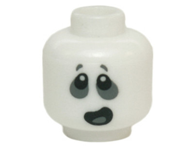 LEGO - Minifig, Head Ghost w/ Dark Gray Eyes, Open Mouth Lopsided ...