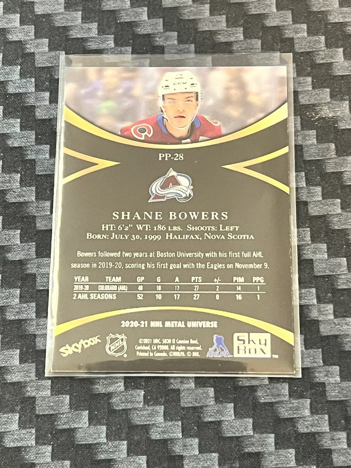 Shane Bowers 2021-22 Metal Universe Prospects #PP-28 Ruby Red Parallel ...