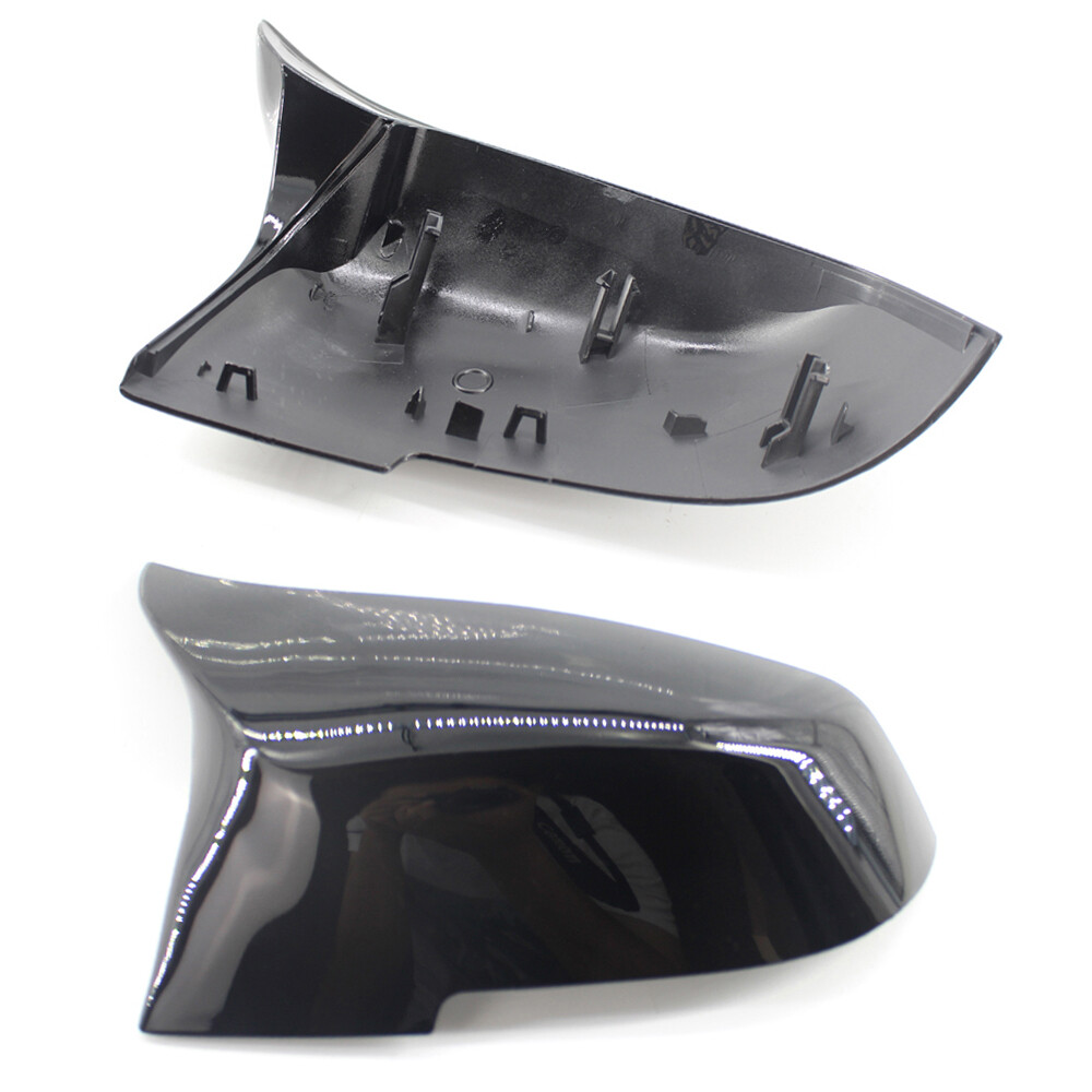 1 Pair Rearview Mirror Shells Side Wing Mirror Cover Cap Bright Black ...