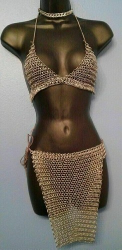 Soutien-gorge bikini Chainmail costume sexy viking en aluminium vêtement culo... | eBay