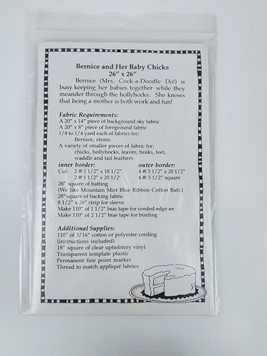 Piece O Cake Design Hen And Chicks Quilt Pattern, Bernice And Her Baby ...