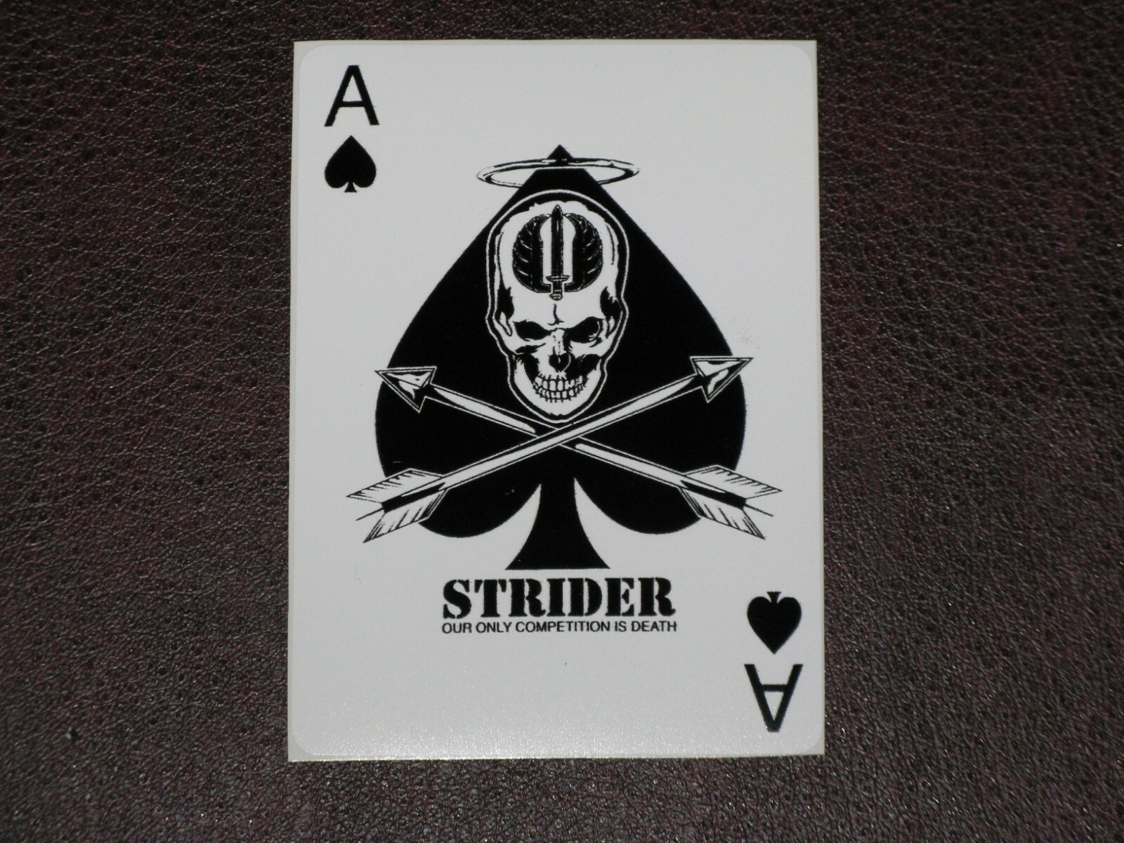 RARE Strider Knives Skull logo Sticker Decal Knife Ace of Spades Death ...