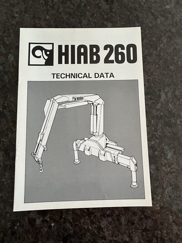 Hiab 260 lorry loader crane leaflet & spec sheet 1985 Classic Scania ...
