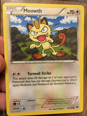 MEOWTH 2016 BASIC POKEMON CARD - XY-FATES COLLIDE - #74/124 - FREE ...