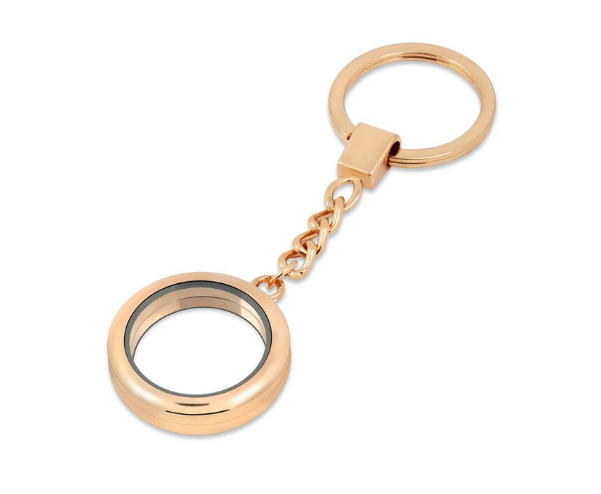 Round Floating Locket Keychain | eBay