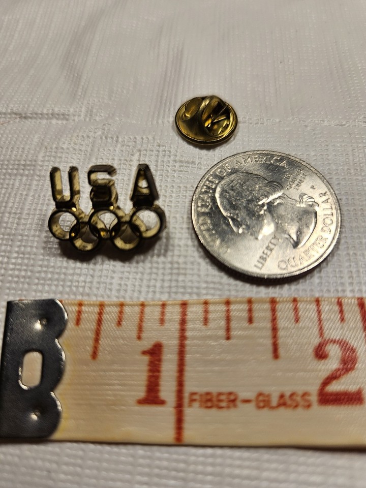 Vintage USA Olympic Rings Lapel Pin Gold Tone Collectible Team USA ...
