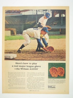 Vintage Wilson A2000 Baseball Glove 1960s Print Ad Sports Ron Santo ...