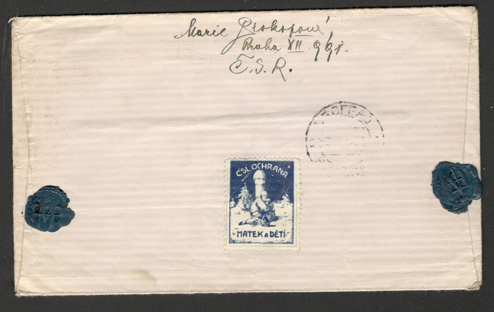CZECHOSLOVAKIA TO YUGOSLAVIA - REGISTERED AIRMAIL COVER WITH POSTER ...
