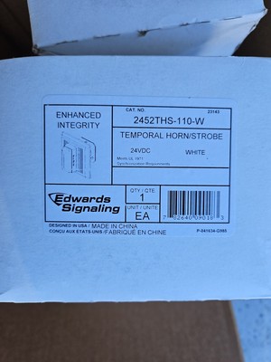 Edwards Signaling Temporal Horn Strobe 2452THS-110-W. White Outdoor ...