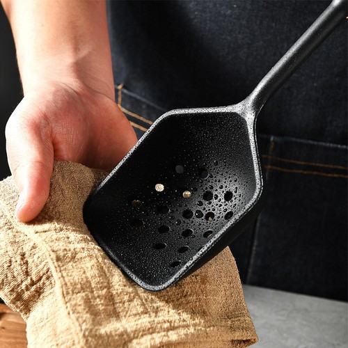 Pr paration des aliments facile avec manche en bois d'acacia cuill re passoire | eBay