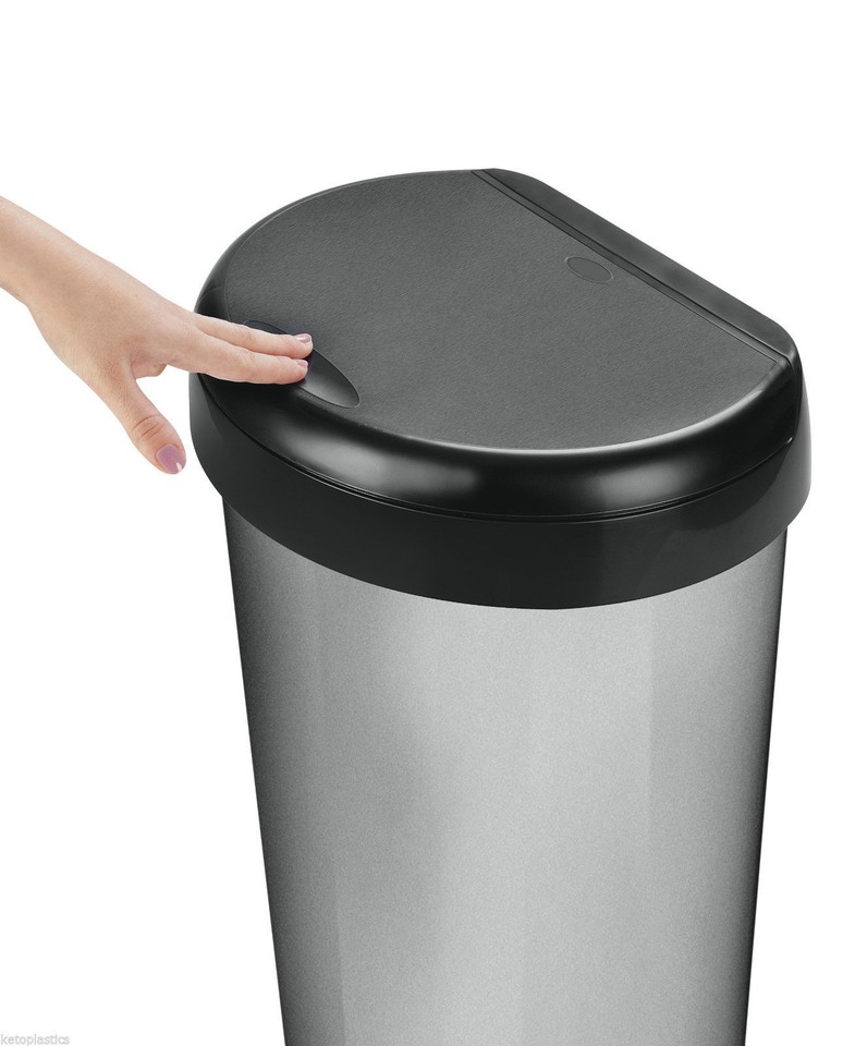 SILVER MODA BIN - TOUCH TOP - ITALIAN STYLE - KITCHEN / OFFICE BIN ...