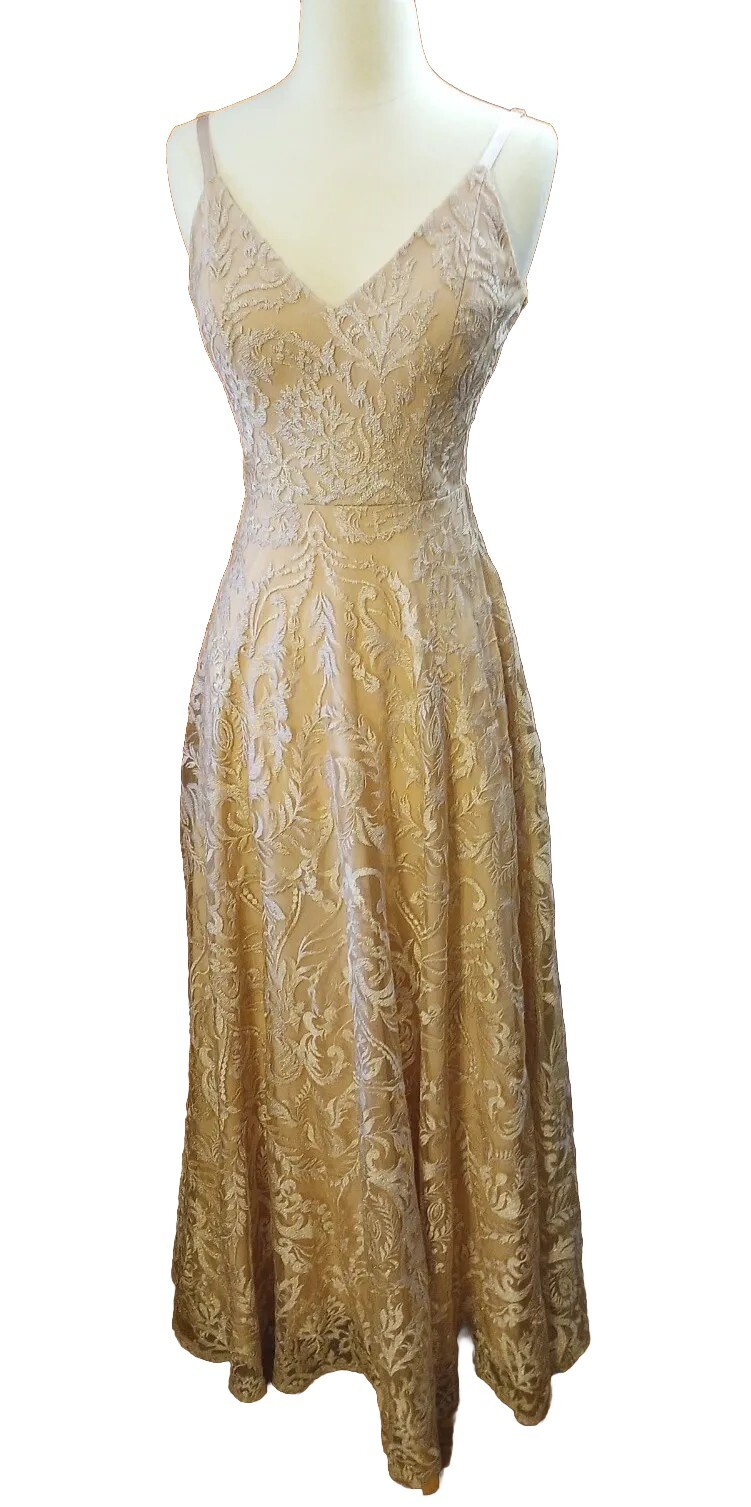 WINDSOR Dress Lace Pink/ Nude silver flex Formal Eve… - Gem