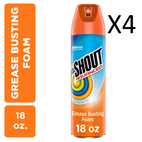 Shout Advanced Stain-Lifting Grease Busting Foam ~ 18 oz 4 Pack | eBay