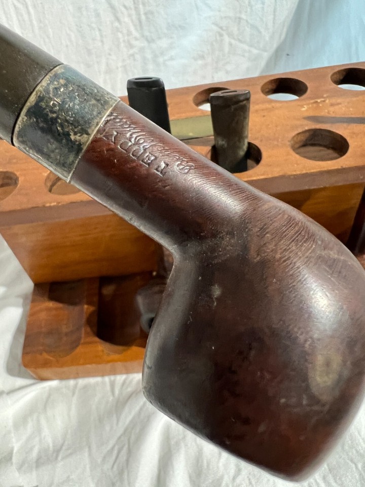 Lot of Estate pipes & 1 Pipe Stand Rack Made in London pipes sterling ...