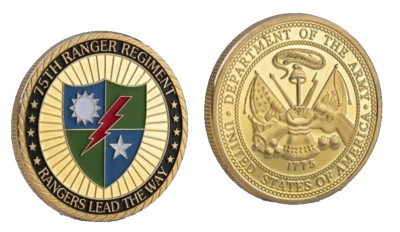U.S. ARMY, RANGER 75th RANGER REGIMENT, CHALLENGE COIN, GOLD, Free ...