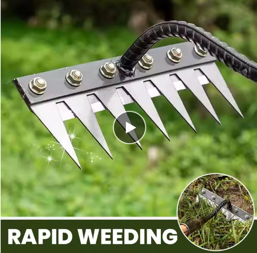 Carbon Steel Garden Hand Rake – Weeding & Scarifier Tool 5-8 Teeth ...