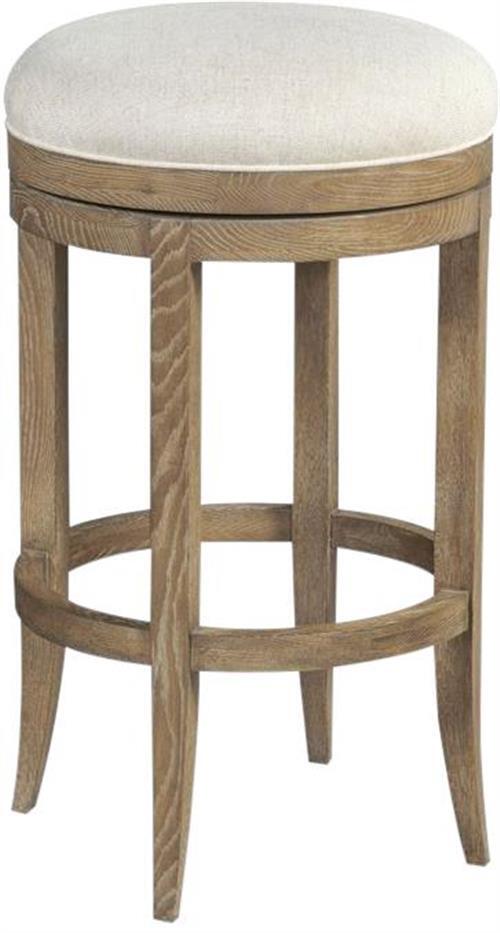 Bar Stool WOODBRIDGE Round Flared Posts Circular Stretcher Rails ...