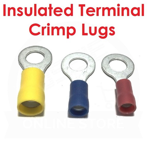 .QUALITY Crimp Terminals Yellow Blue Red Eyelet Stud Size M4 M5 M6 M8 ...