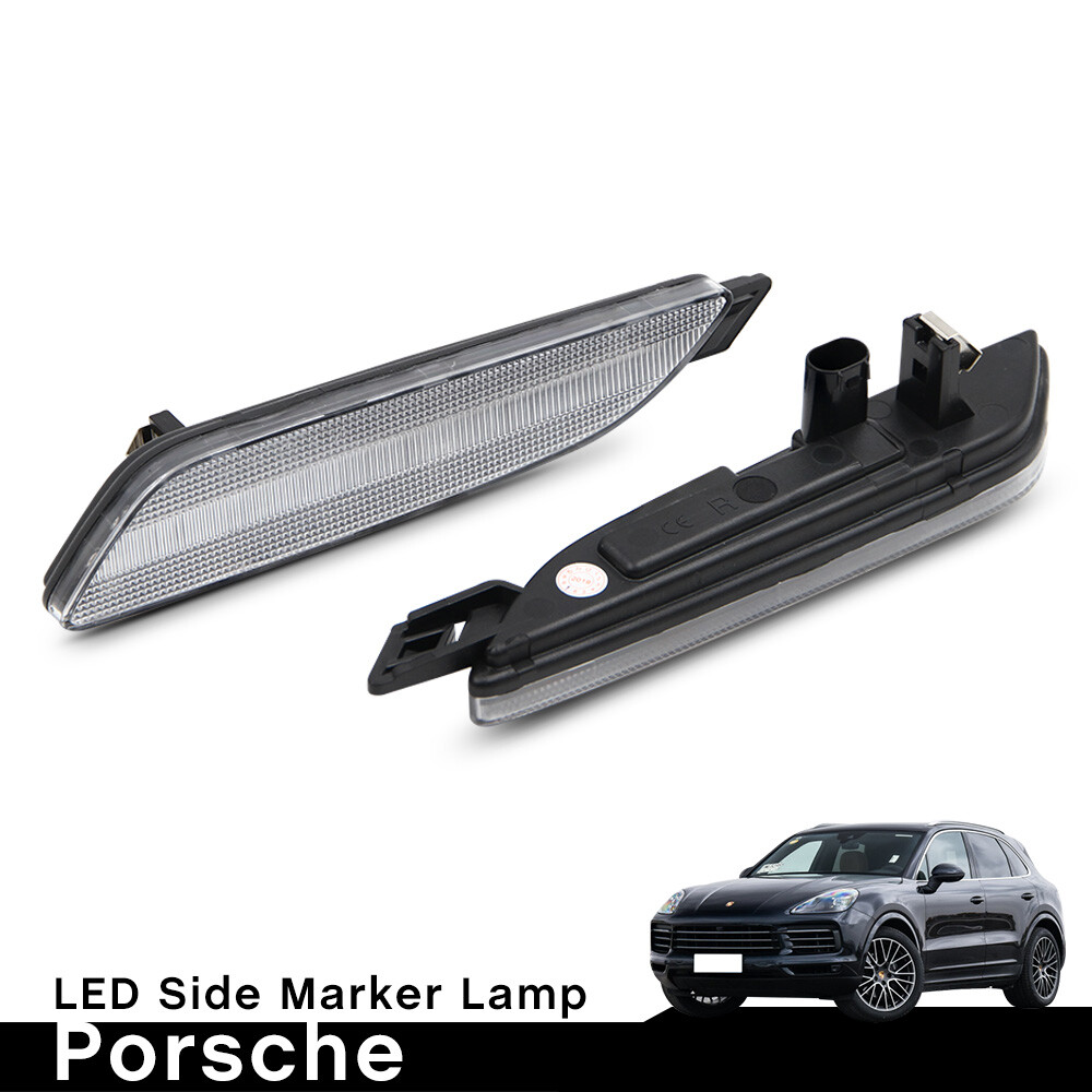 Clear Lens Amber LED Front Bumper Side Marker Light for 15-18 Porsche ...